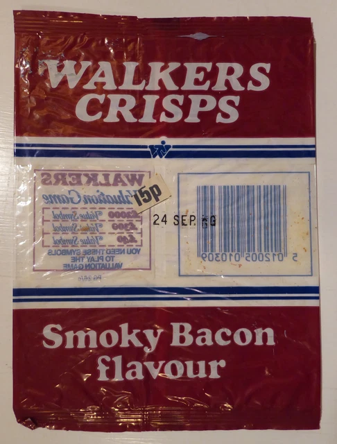 WALKERS CRISPS VINTAGE packet (Smoky Bacon) 1980s £6.00 - PicClick UK