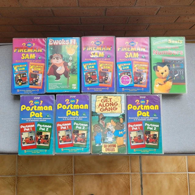 CHILDREDS VHS VIDEO Tape Bundle Fireman Sam Postman Pat Ewoks Vintage £ ...