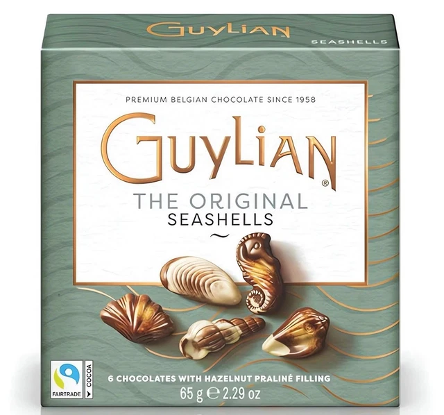 GUYLIAN® THE ORIGINAL Seashells, 6 Chocolates with Hazelnut Praliné ...