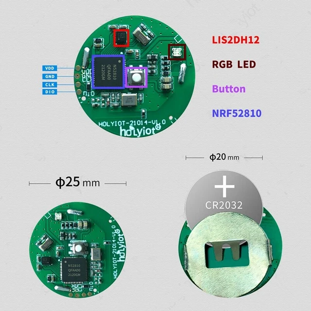 1 PCS NRF52810 Beacon Tag with Accelerometer Sensor BLE5.0 Bluetooth ...
