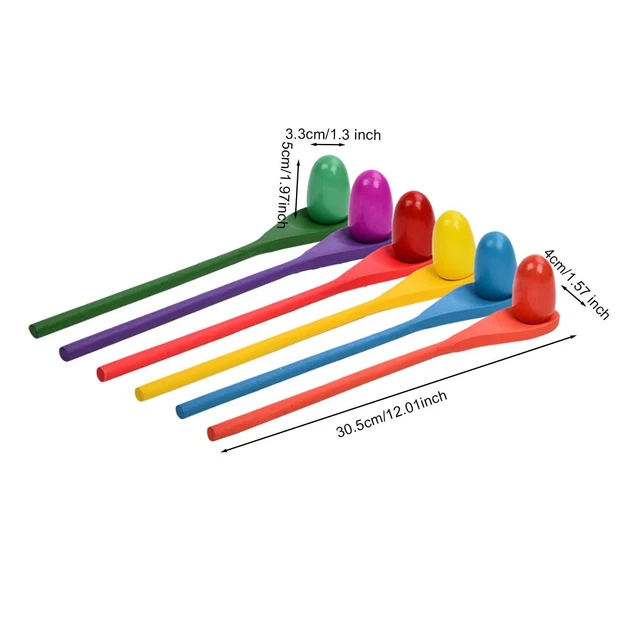 6X EGG AND Spoon Race Game Set Preschool Learning Toy Puzzle Game ...