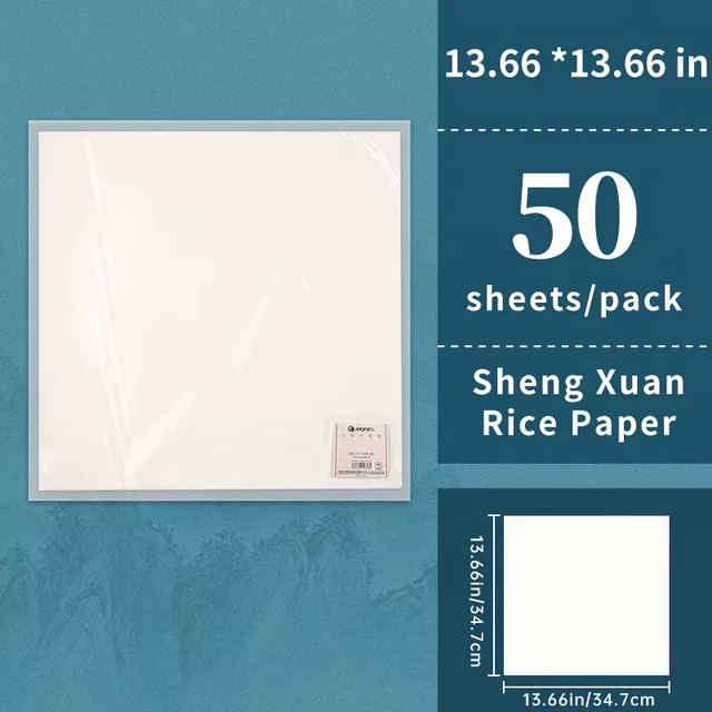 50 SHEETS MARIE'S Rice Paper,Sheng (Raw) Xuan for Sumi & Oriental ...