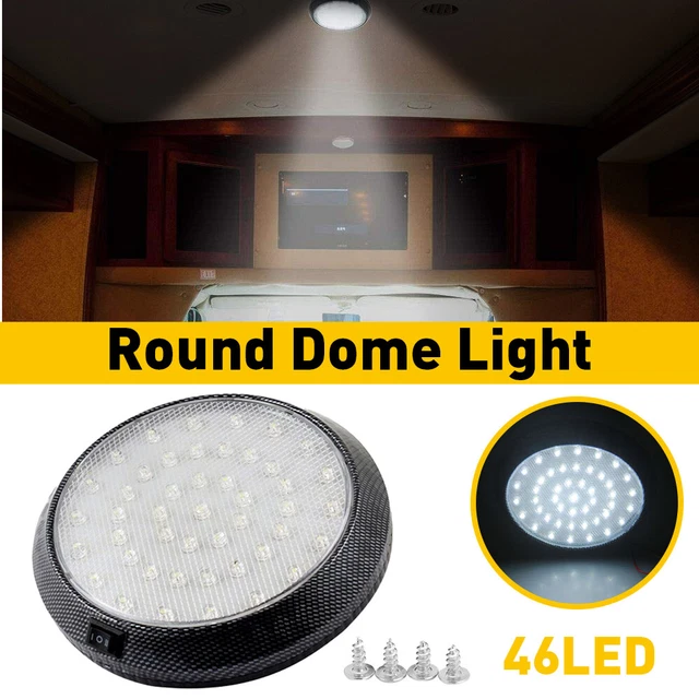12V LED CEILING Roof Interior Light White Dome Cabin Reading Caravan ...