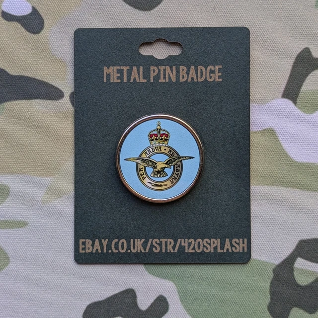 RAF LAPEL PIN Badge 25mm - Royal Air Force - Kings Crown & Queens Crown ...
