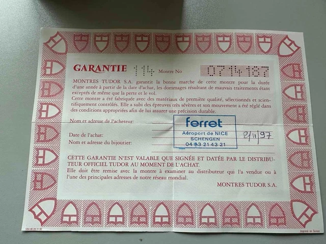 TUDOR WATCH BOX. TUDOR Monarch 15900 - Full Set (1997) Box, Papers ...