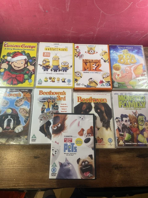 BUNDLE OF UNIVERSAL Kids Films DVD X9 Inc Beethoven Minions And ...