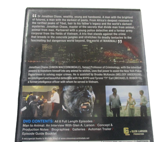 MANIMAL THE COMPLETE Series DVD PG PAL R2 1983 20th C Fox 8 Full Length ...