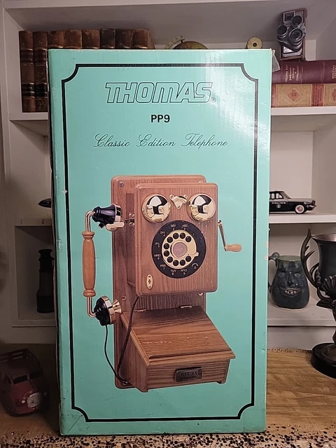 VINTAGE THOMAS COLLECTORS Edition Phone Old Wall Mount Wooden In ...