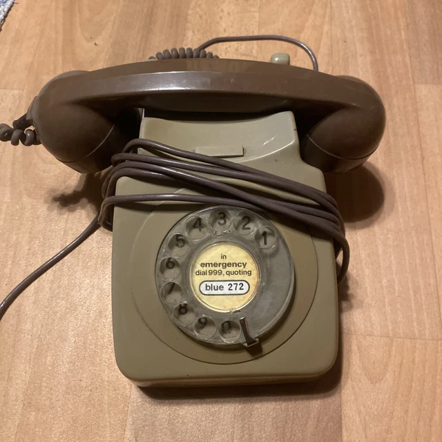 VINTAGE GPO / BT Grey Brown 746F Rotary Telephone not converted £16.12 ...