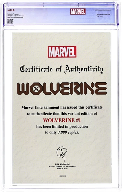 WOLVERINE #1 CHRISTOPHER C2E2 Negative Space Virgin CGC 9.8 2020 ...