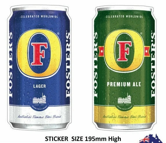 FOSTERS BEER CAN Beer Can Sticker Bar Fridge Car sticker Bumper Sticker ...