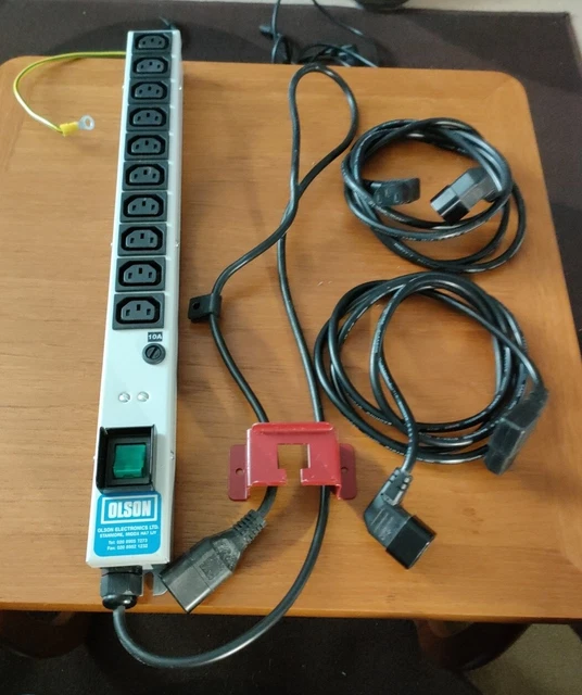 10 WAY IEC Olson rack mounting power distribution block With Switch £22 ...