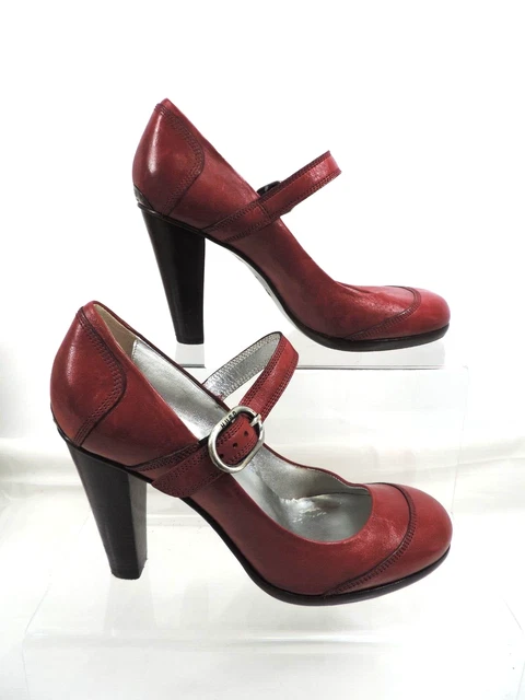 HUGO BOSS RED Leather Mary Jane Shoes - Size: 4 UK (EU 37) - Thames ...