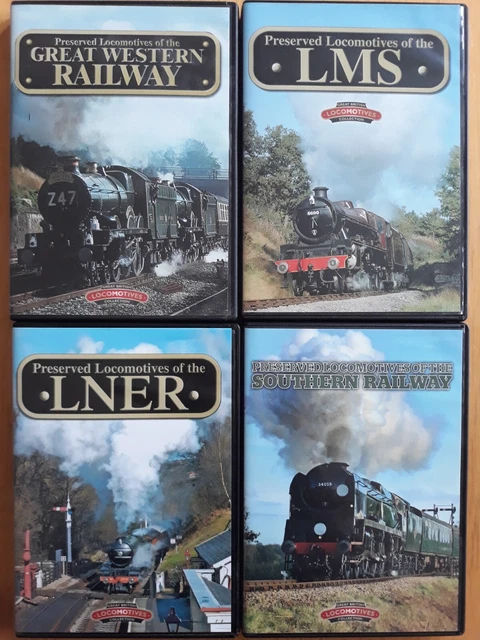 &PRESERVED LOCOMOTIVES OF GWR, LMS, LNER, SOUTHERN RAILWAY" 4xDVD ...