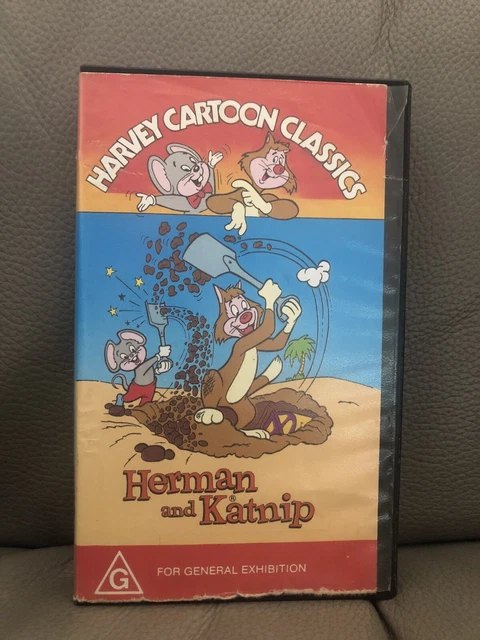 HERMAN AND KATNIP VHS Retro Vintage Rare Movie Tape Cartoon Cat Mouse ...