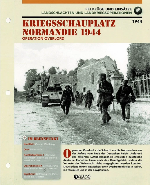 KRIEGSSCHAUPLATZ NORMANDIE 1944 / Operation Overlord - Infokarte EUR 1 ...