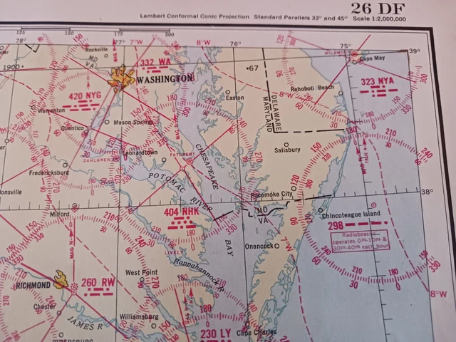 WW2 WORKING WARTIME MAP U.S. Navy U.S.A.F. Florida-Washington D.C. CUBA ...