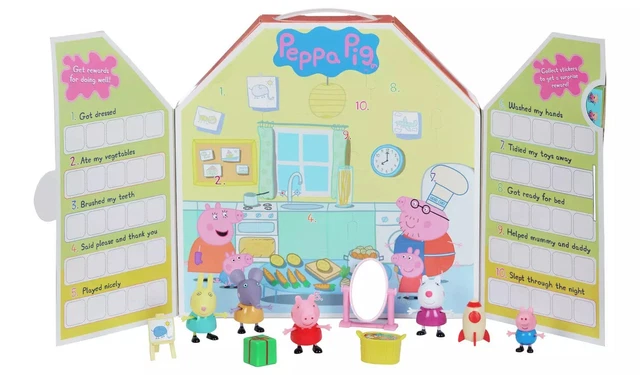 PEPPA PIG REWARD Chart 5 Figure & Accessory Pack - George Emily Rebecca ...