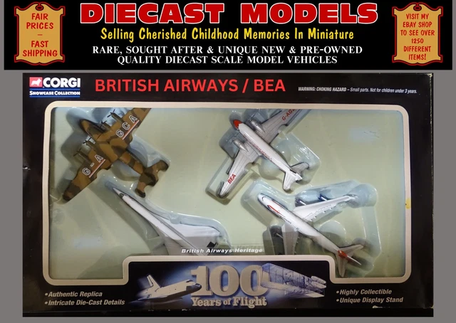 CORGI AVIATION SHOWCASE Set Of 4 Bea Boac British Airways Diecast Model ...