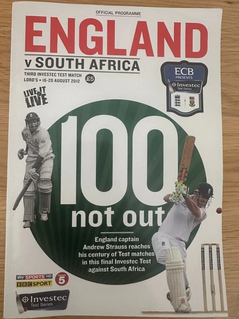 CRICKET PROGRAMME LORDS England v South Africa 2012 £8.64 - PicClick UK