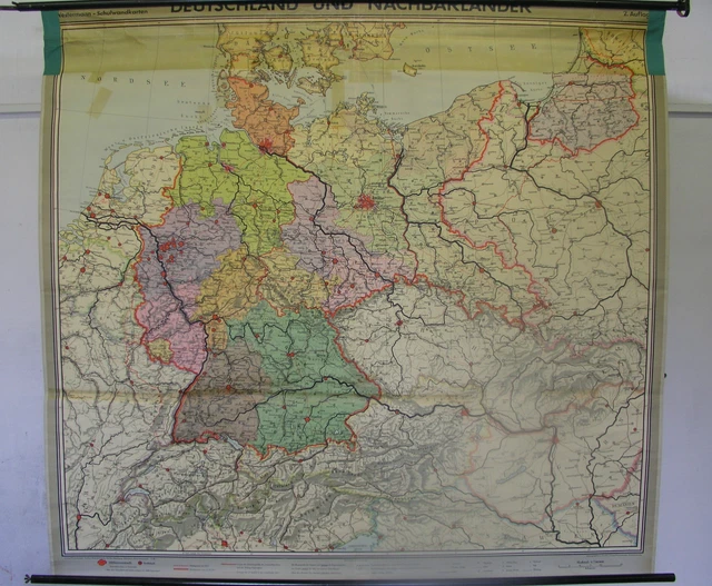 SCHOOL WALL MAP wall map school map Germany and neighboring countries ...