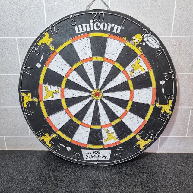 VINTAGE THE SIMPSONS Homer Simpson Unicorn Dartboard Darts Official ...