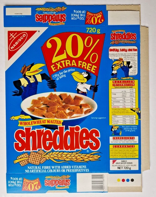 1988 NABISCO CEREAL Shreddies Crows Mint Packet £9.20 - PicClick UK