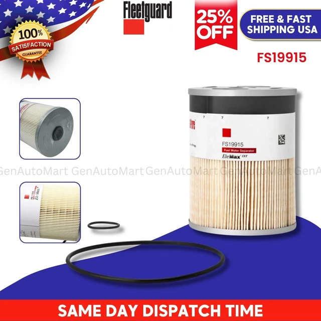 NEW GENUINE FLEETGUARD FS19915 Fuel Filter with Water Separator Elemax ...