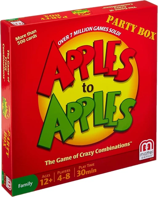 MATTEL APPLES TO Apples Party Box Crazy Combinations Card Game NEW ...