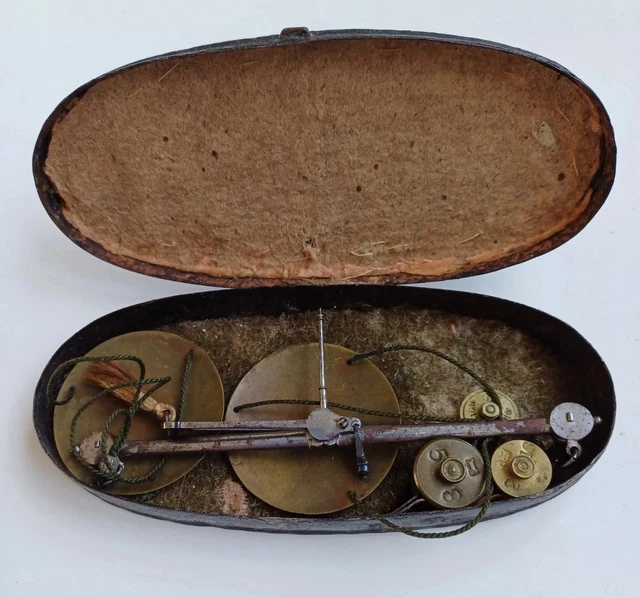 ANTIQUE GEORGIAN EARLY Victorian Sovereign Coin Scales Weights Box ...