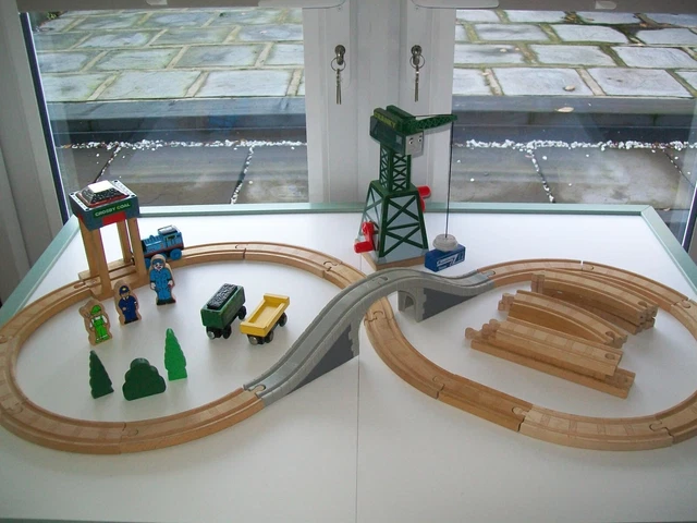 WOODEN TRAIN SET, Thomas Tank Engine And Cranky Crane, Elc And Brio ...