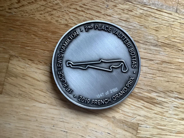 MERCEDES F1 TEAM ISSUE MEDAL 2019 French Grand Prix Limited Ed 1547 of ...