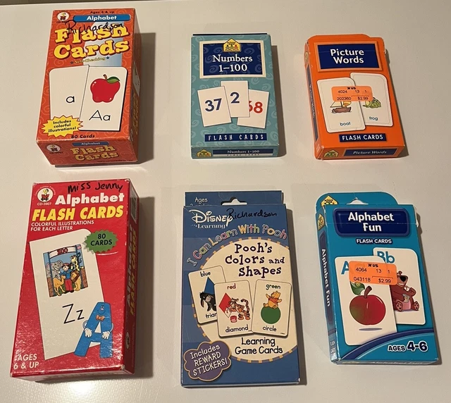 LOT OF 6 Various Flash Cards. Sight Words, ABC’s, Colors/Shapes ...