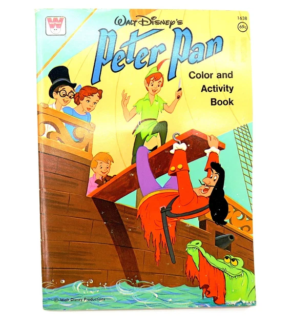 VINTAGE NEW 1952 ? Disney PETER PAN Whitman Color and Activity Book ...