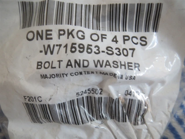 NOS FORD HARDWARE Perno Y Lavadora Parte Número W717805-S437 Lote De 4 ...