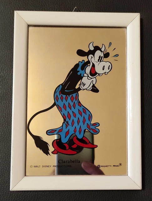 QUADRO SPECCHIO CLARABELLA Walt Disney Righetti Vintage Mirror Picture ...