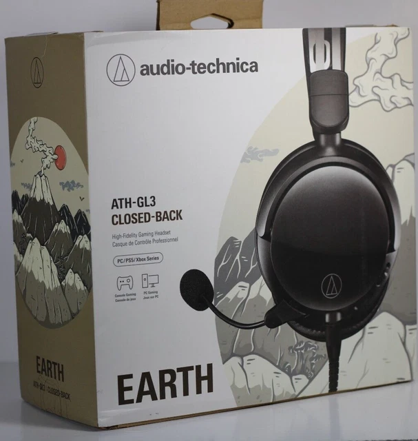 AUDIO TECHNICA ATH-GL3 Earth Closed Back High Fidelity Headset - Black ...