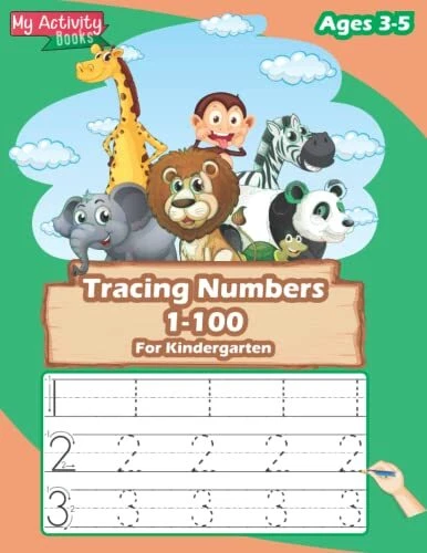 TRACING NUMBERS 1-100 For Kindergarten & Kids Ages 3-5 Tracing Number ...