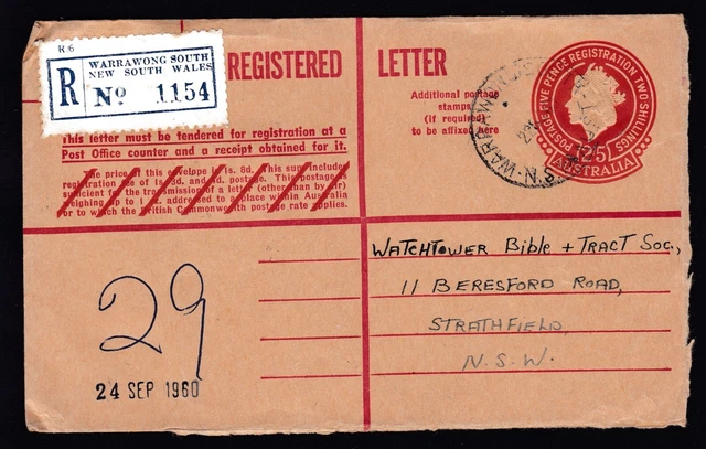 1962 REGISTERED LETTER 2'5 Pre-Decimal Stamp Embossed Cover #V12.8 $4. ...