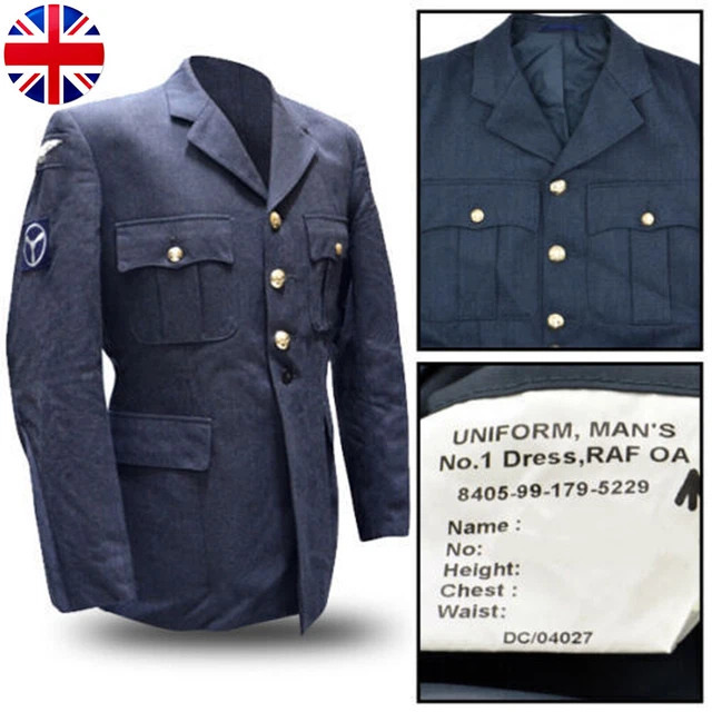 BRITISH RAF NO 1 Royal Air Force Dress Uniform Army Jacket Tunic Blue ...
