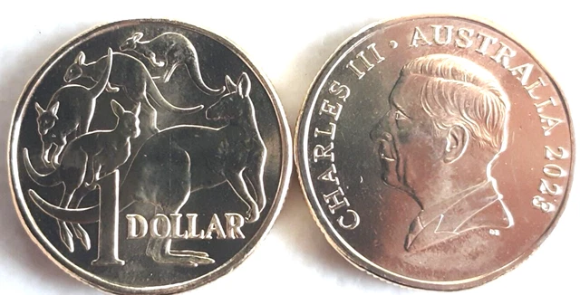 AUSTRALIA 2023 $1 1 Dollar coin King Charles III uncirculated from mint ...