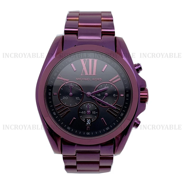 NEUF MICHAEL KORS MK6398 Bradshaw Chronographe Noir Cadran Quartz ...