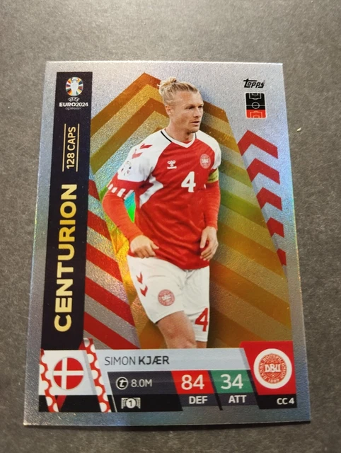 MATCH ATTAX EURO 2024 football "SIMON KJAER" #CC4 Denmark Trading Card ...
