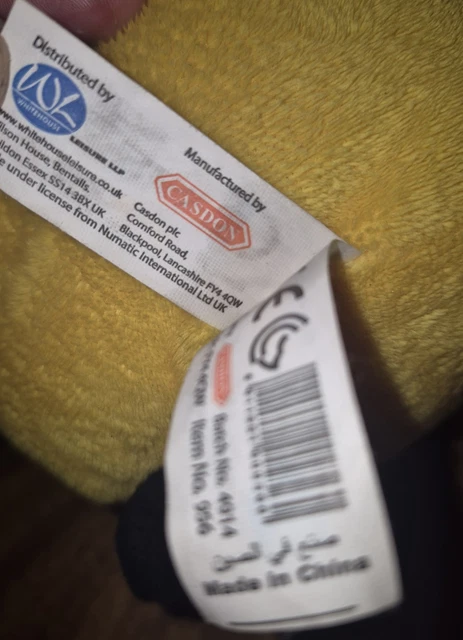 HUGGABLE HENRY HOOVER Soft Plush Toy Casdon Yellow Rare Cleaner George ...