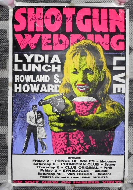 ROWLAND S HOWARD / LYDIA LUNCH 1994 Shotgun Wedding HAND SIGNED Tour ...