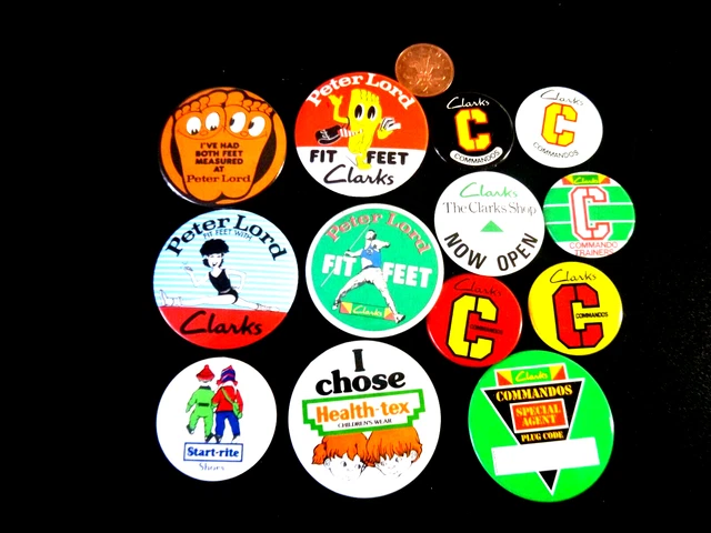 CLARKS COMMANDOS PETER Lord Shoes Badges Job Lot Bundle Collection £3. ...