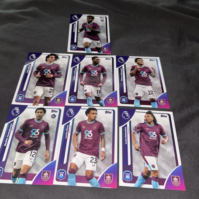 PREMIER LEAGUE TOPPS 2026 Trading Cards Burnley Base Collection Bundle ...