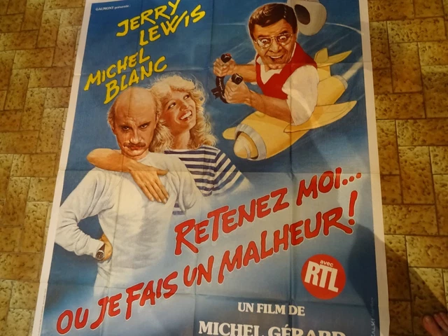 GRANDE AFFICHE ANCIENNE de cinema " Retenez moi ... Ou je fais un ...