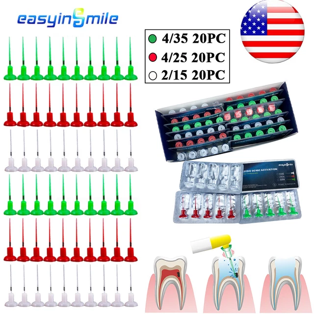 60PCS DENTAL ENDO Sonic Activator Tip Eddy Sonic Irrigator Tips Root ...