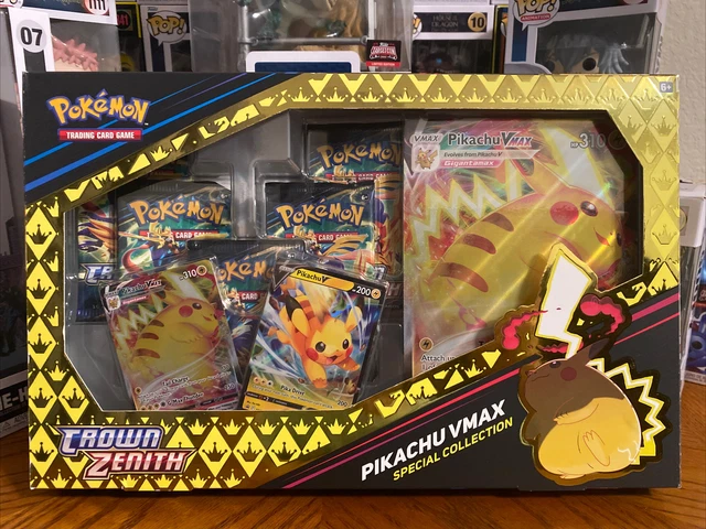 BRAN NEW POKEMON Crown Zenith Pikachu VMAX Box Set (5 Pcks V cards etc ...